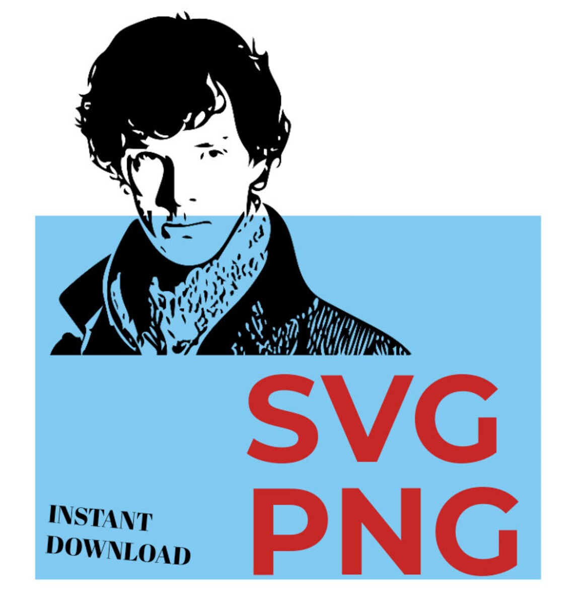 Sherlock Holmes Actor Digital Art SVG PNG Instant File - Etsy