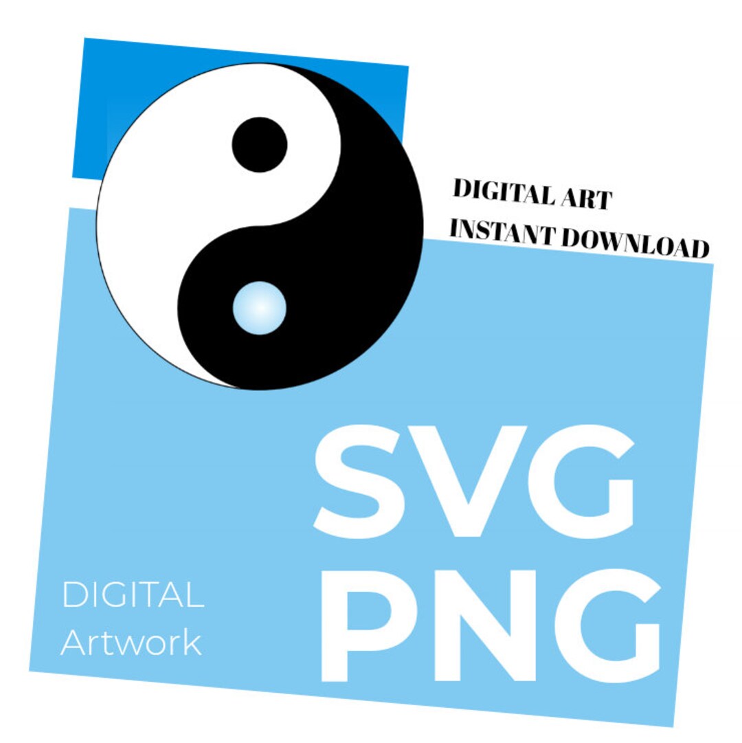 Yin Yang Digital Art SVG PNG Instant File Download - Etsy Australia