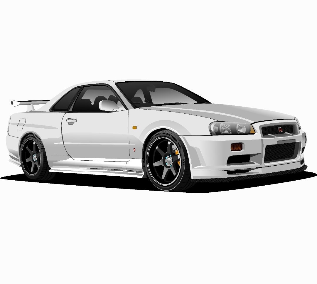Nissan Skyline GTR R34 Sports Car Digital Art Png File - Etsy