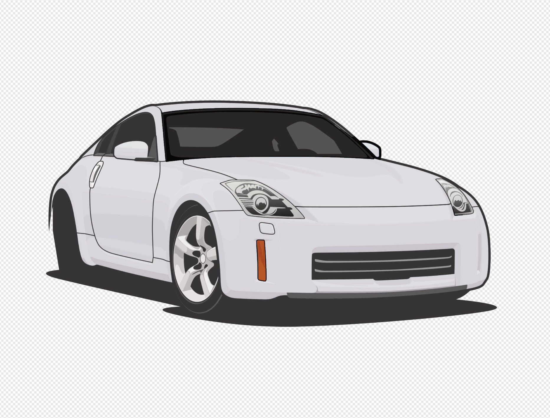 White Nissan 350z Car Digital Art Png File Instant Download - Etsy