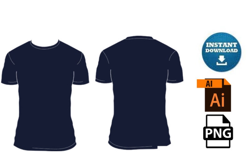 Blue T Shirt Template Clothes Design Digital Ai and Png - Etsy