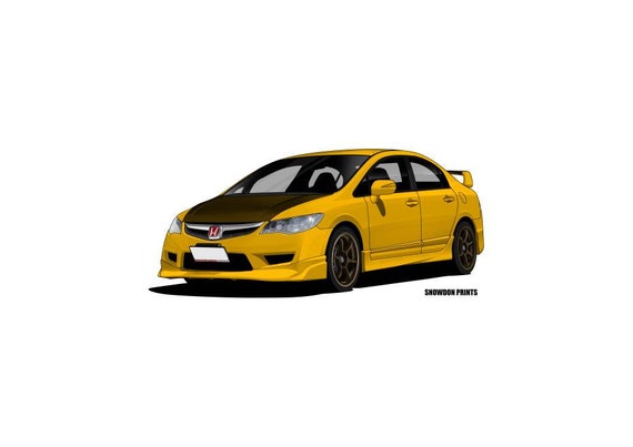 Honda Civic Type R FD2 Art With Custom Option Poster Print - Etsy Hong Kong