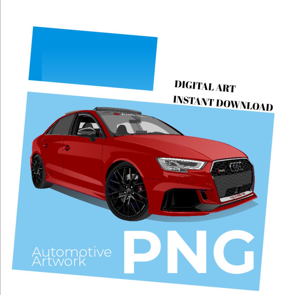 Audi RS3 Red Car Digital Art Png File Download - Etsy