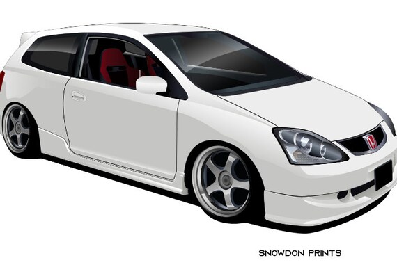 Honda Civic Type R EP3 White Digital Art JPG Print File - Etsy