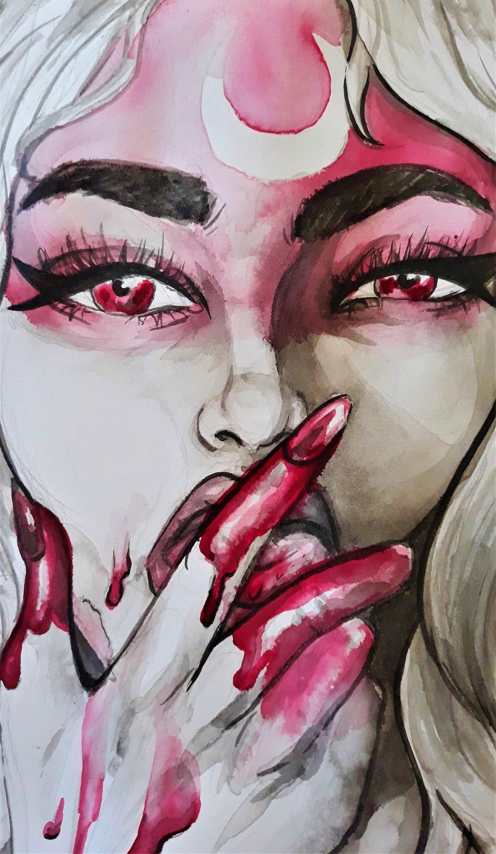Blood Moon Illustration | Etsy