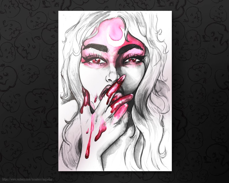 Blood Moon Illustration - Etsy