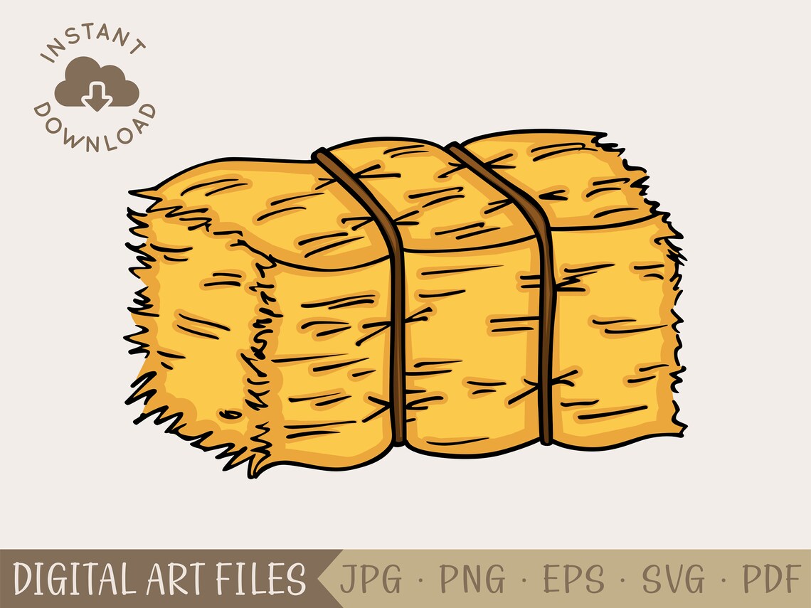 Hay Bale Vector Clipart Instant Digital Download Digital Art Files SVG ...