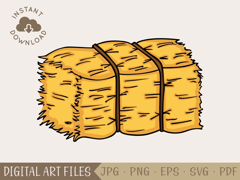 Hay Bale Vector Clipart Instant Digital Download Digital - Etsy