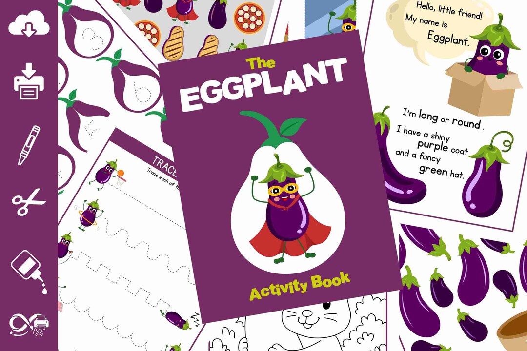 The Eggplant Activity Book | Tracing & Coloring Pages |preschool ...