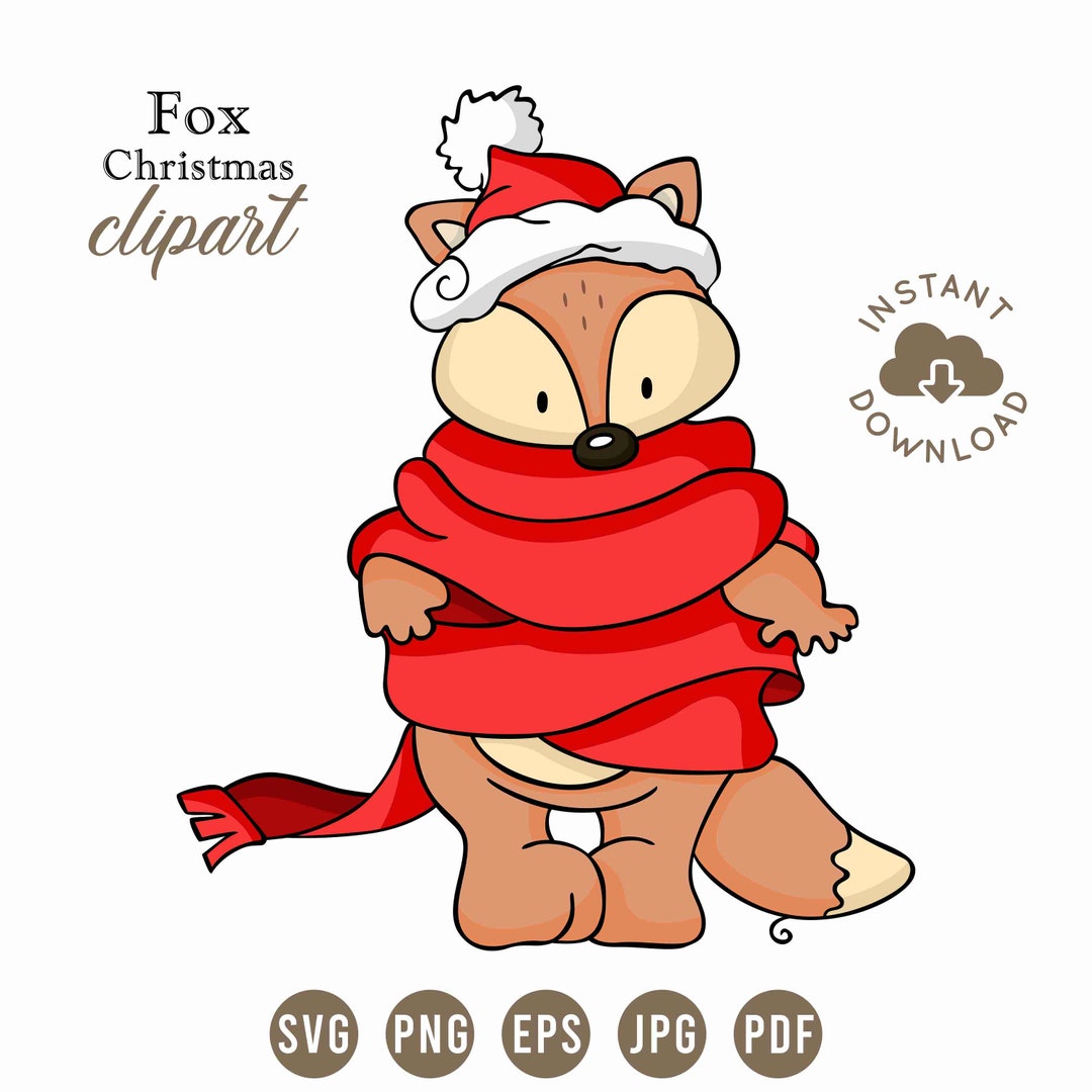 Christmas Fox SVG, Vector Clipart, Instant Download, PNG Cut File ...