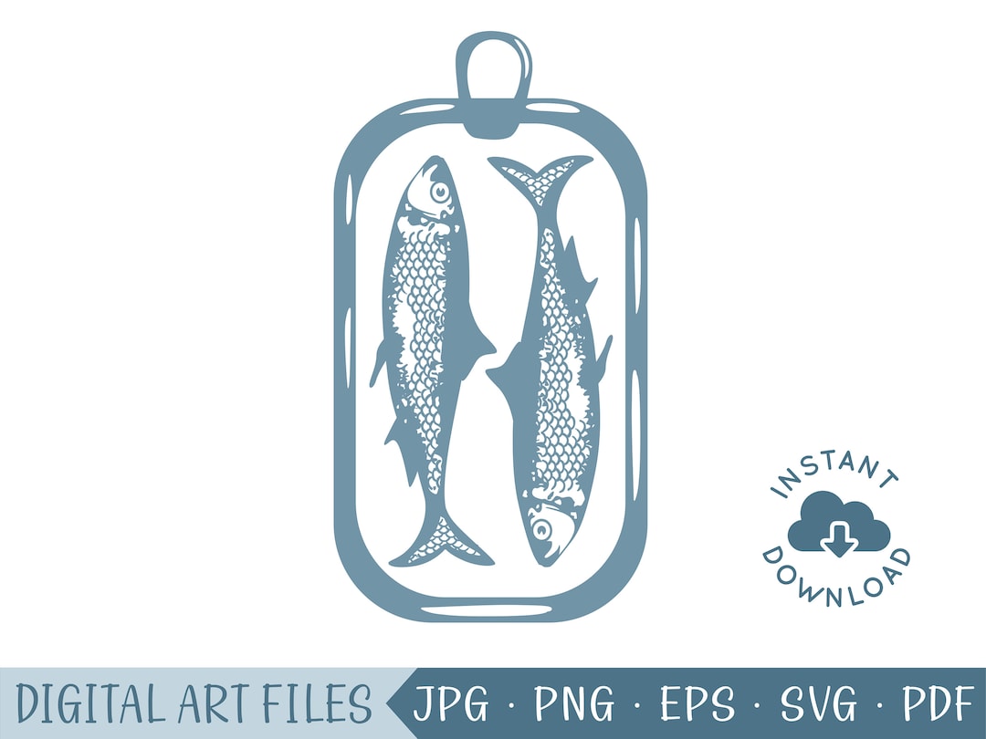 Canned Sardines Vector Clipart Instant Digital Download Digital Art ...