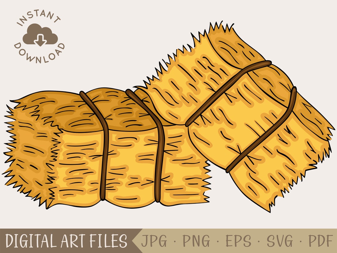 Bales of Hay Vector Clipart Instant Digital Download Digital Art Files ...