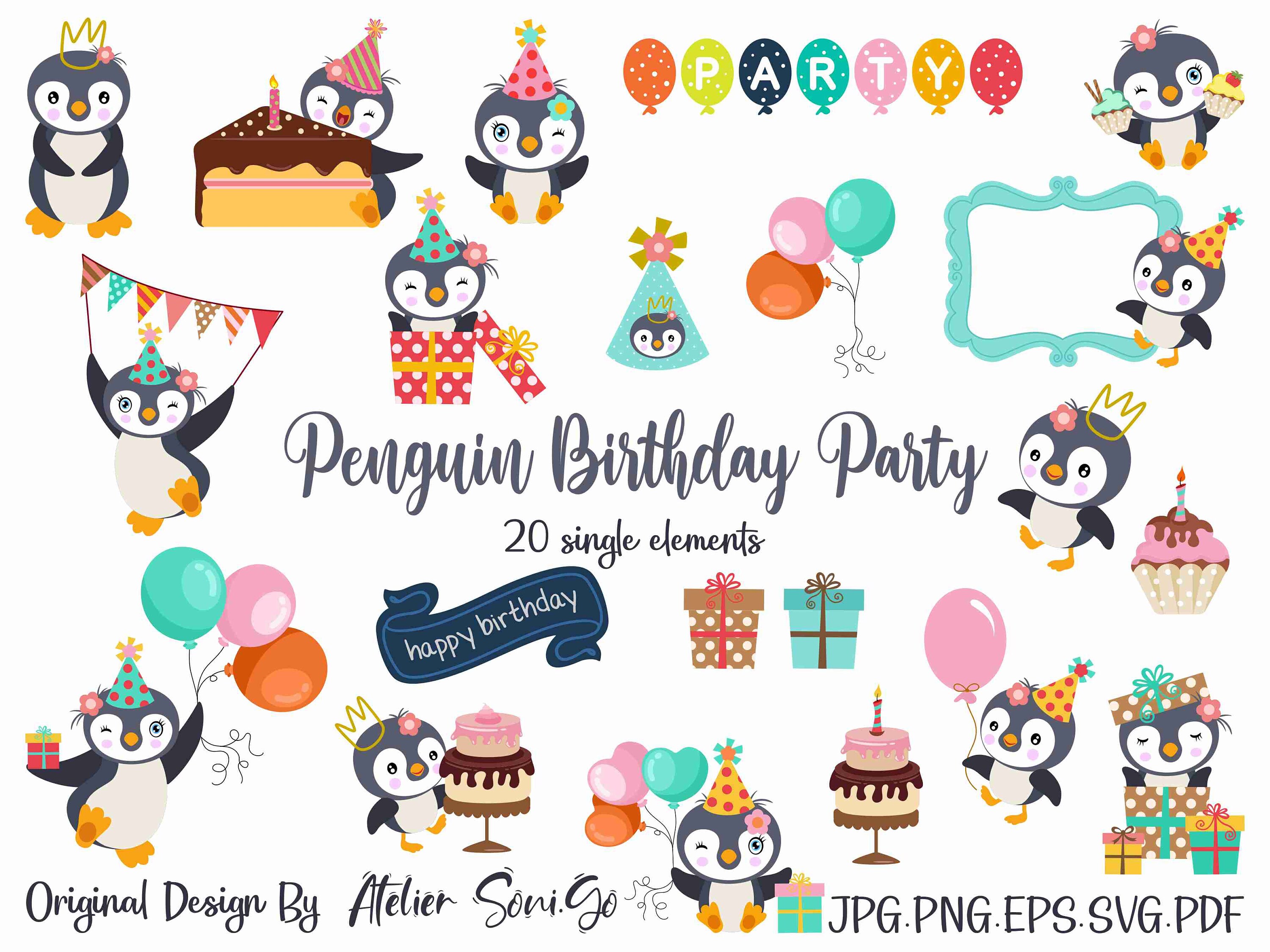 Happy Birthday Penguin Clipart