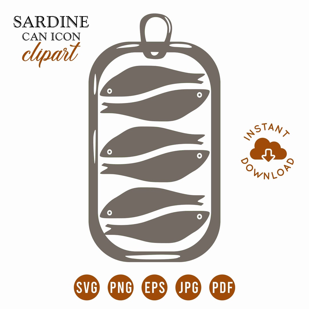 Canned Sardine Icon SVG Vector Clipart Instant Download PNG - Etsy