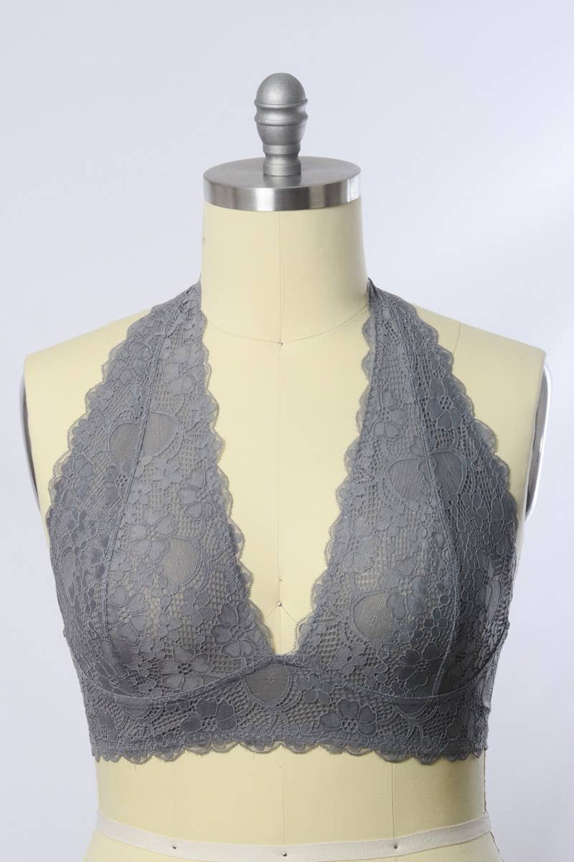Plus Size Lace Halter Bralette Etsy