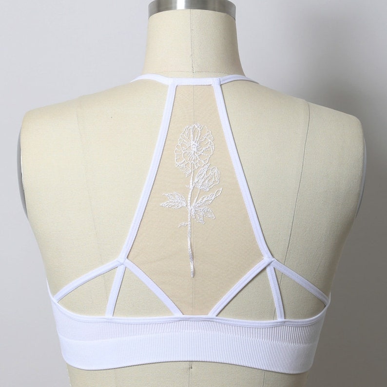 Flower Bloom Tattoo Mesh Bralette - Etsy