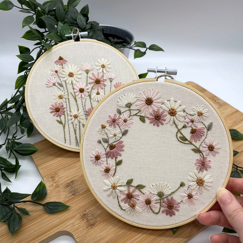 Daisy Duo // Embroidery Hoop Art // PDF Pattern With - Etsy