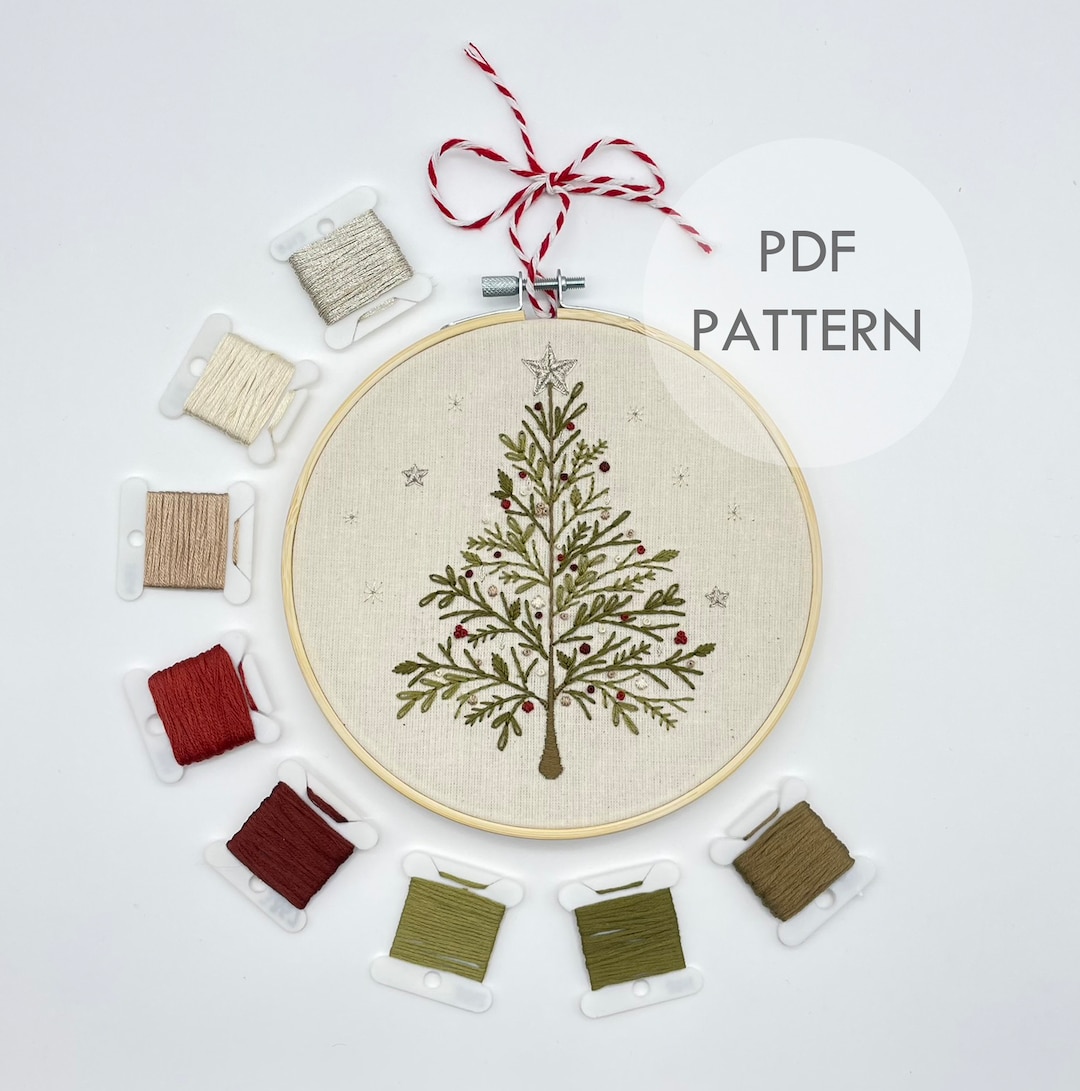 Christmas Tree // 6 Inch Embroidery Hoop Art // PDF Pattern With ...