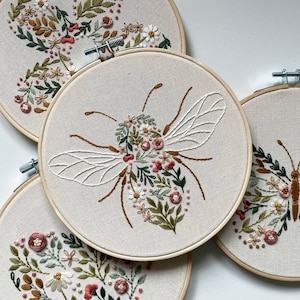 Wildflower Bee // 6 Inch Embroidery Hoop Art // PDF Pattern With ...