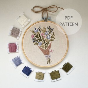 Spring Flower Trio // Embroidery Hoop Art // PDF Pattern With ...