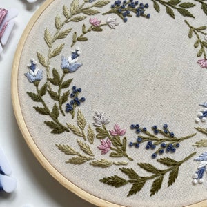 Spring Flower Wreath // Embroidery Hoop Art // PDF Pattern With ...