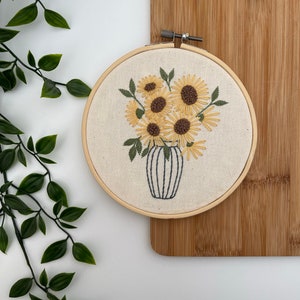 Sunflower Bouquet // 6 Inch Embroidery Hoop Art // PDF Pattern With ...
