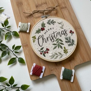 Merry Christmas // Embroidery Hoop Art // PDF Pattern With Instructions ...