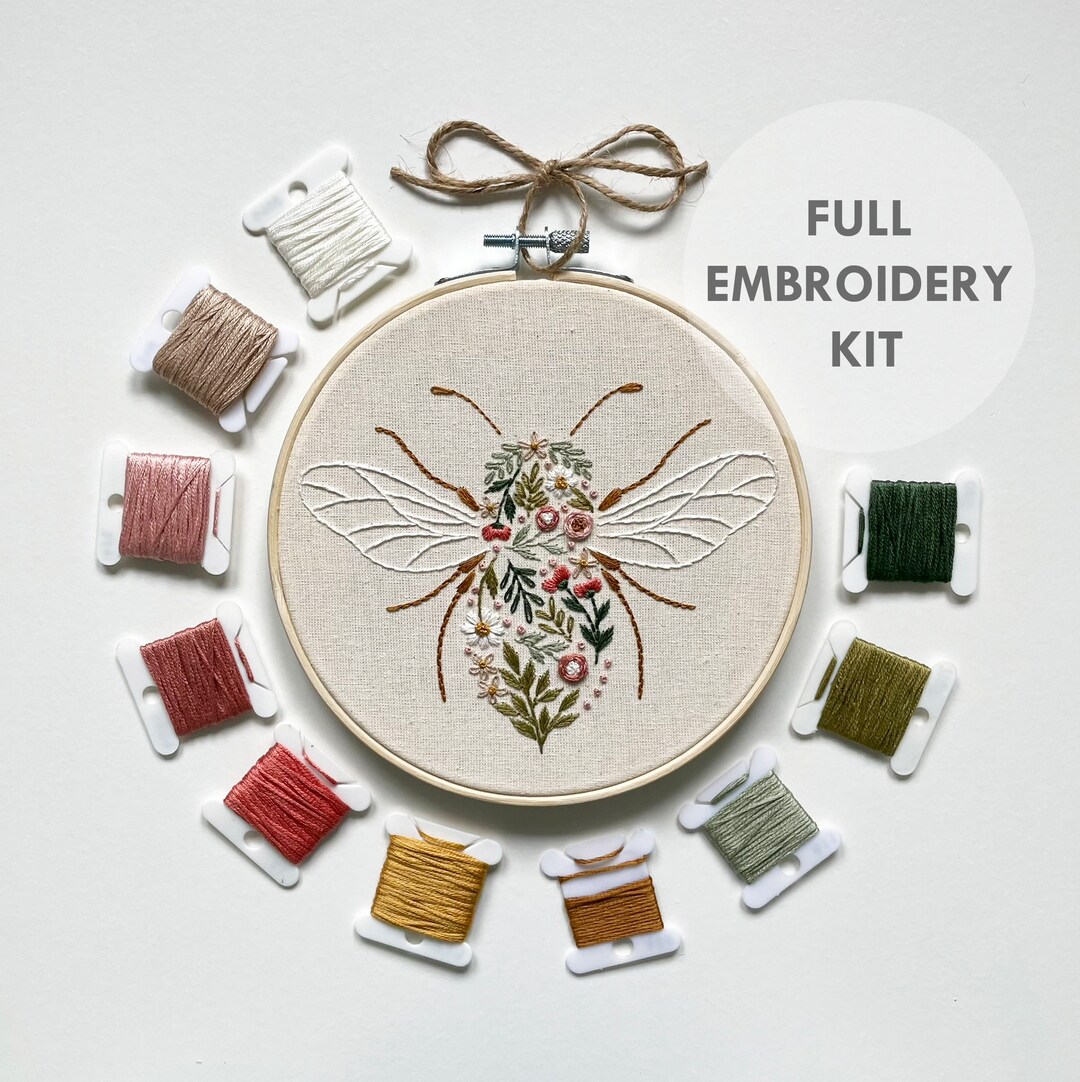 Wildflower Bee Embroidery Kit // Make Your Own // DIY Craft Kit - Etsy