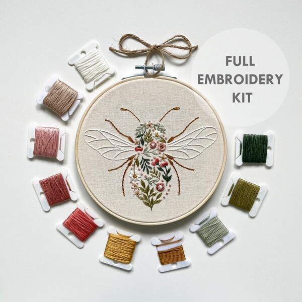 Bee Embroidery Kit - Etsy