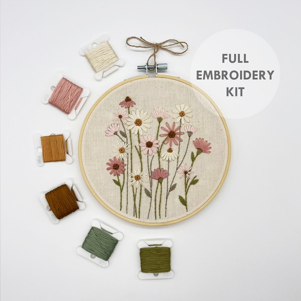 Daisy Embroidery Kit - Etsy