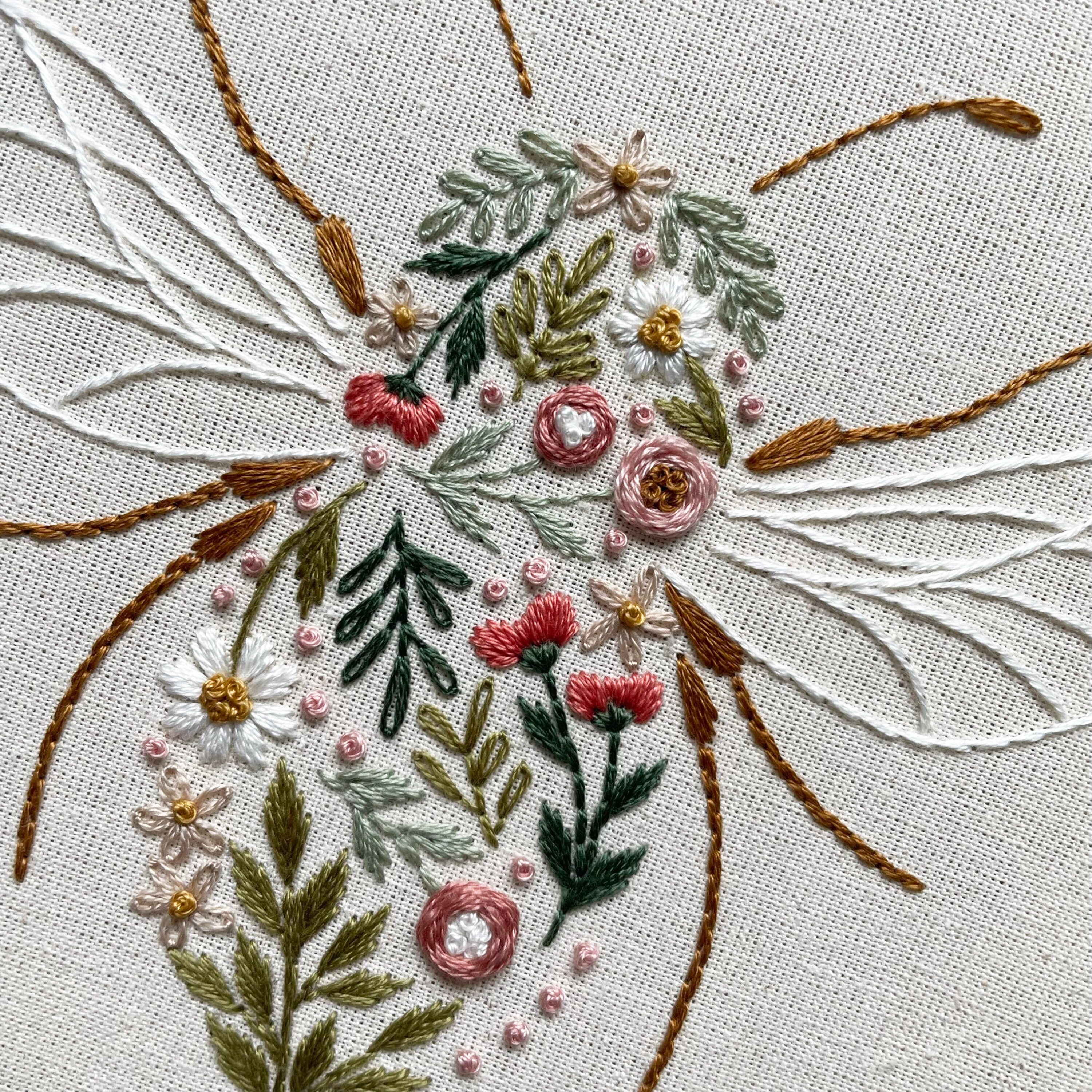 Wildflower Bee // 6 Inch Embroidery Hoop Art // PDF Pattern With ...