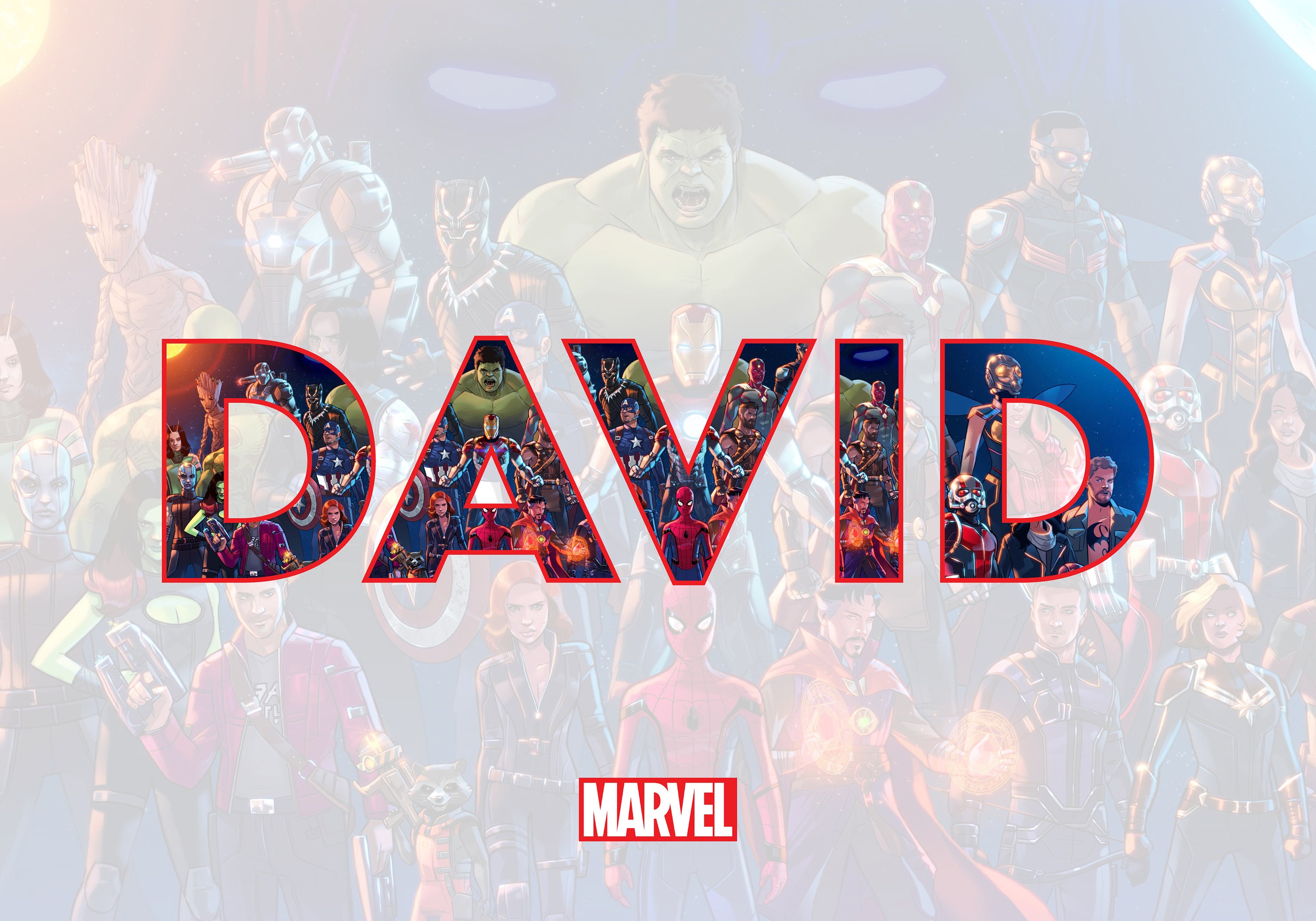 Personalizado MARVEL nombre Palabra arte A4 Imprimir regalo | Etsy