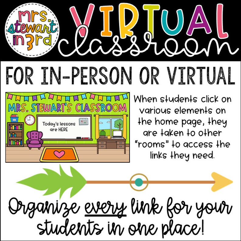 Virtual Classroom With Editable Homeroom for Distance Learning - Etsy