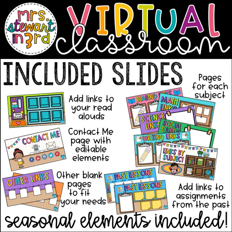 Virtual Classroom With Editable Homeroom for Distance Learning - Etsy
