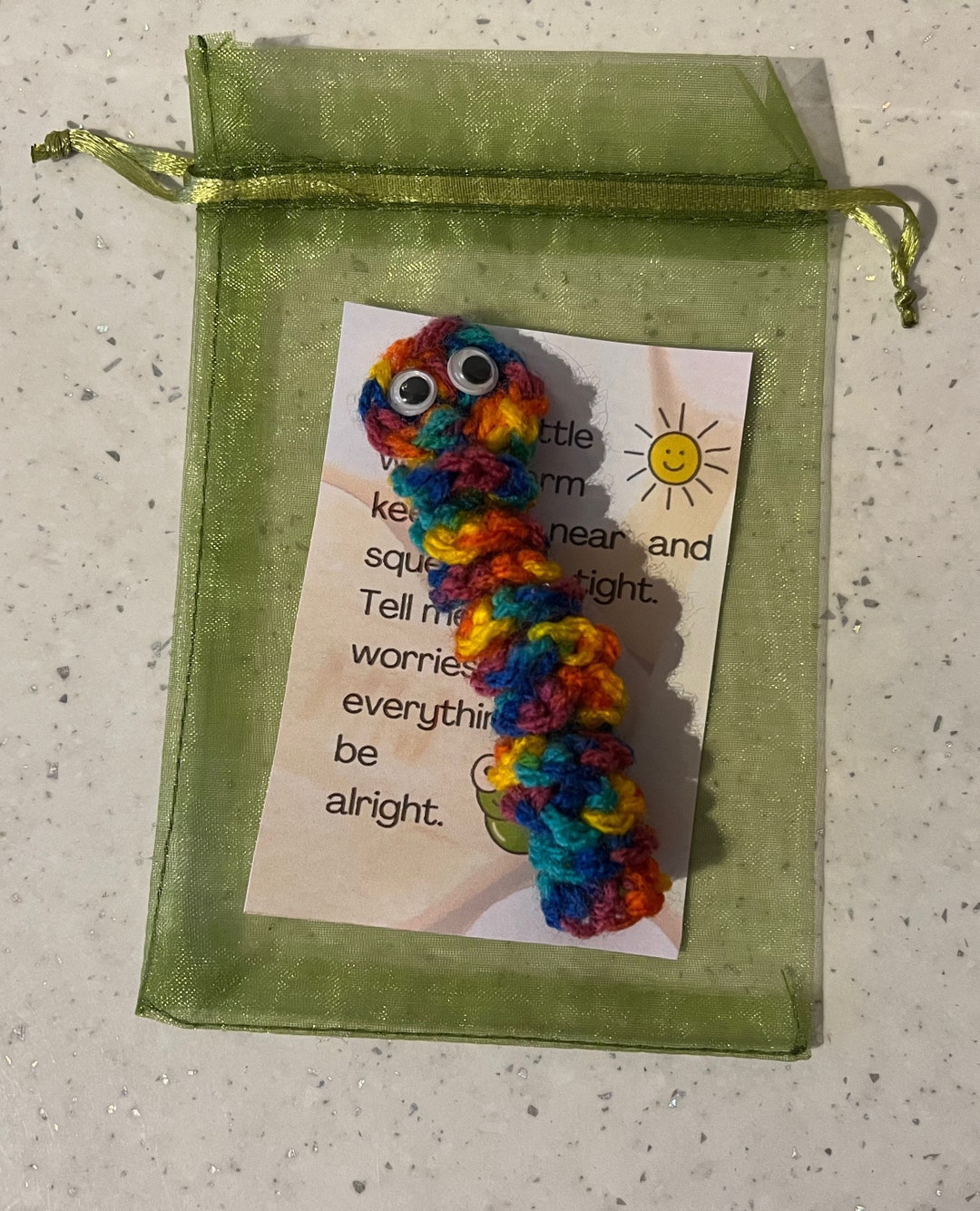 Crochet Worry Worm Anxiety, Stress, Fidget, Calming Toy - Etsy