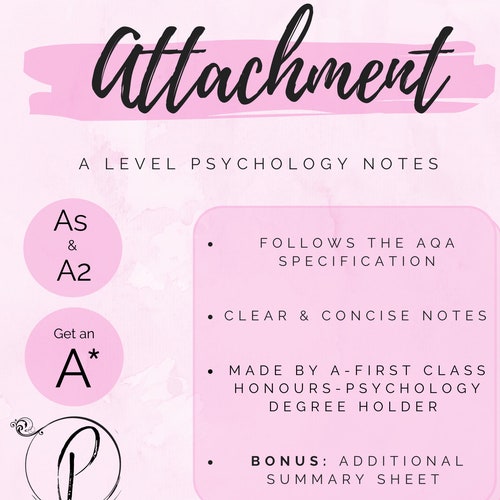 Attachment Psychology A Level Revision Topic Notes for AQA - Etsy UK