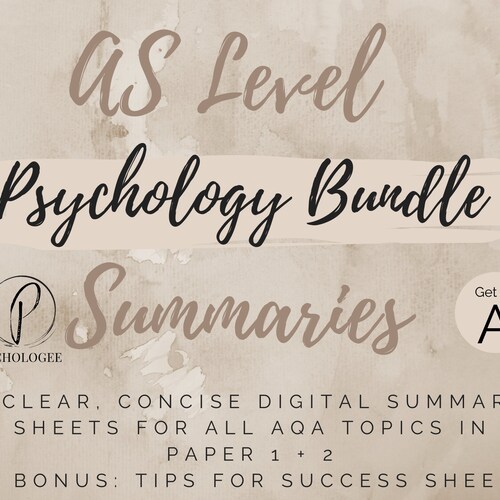 Psychology A Level Revision Notes Bundle for AQA AS Level / - Etsy UK