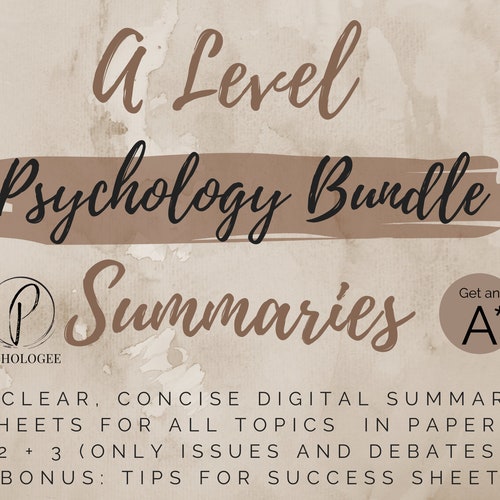 Psychology A Level Revision Notes Bundle AQA A Level Clear - Etsy UK