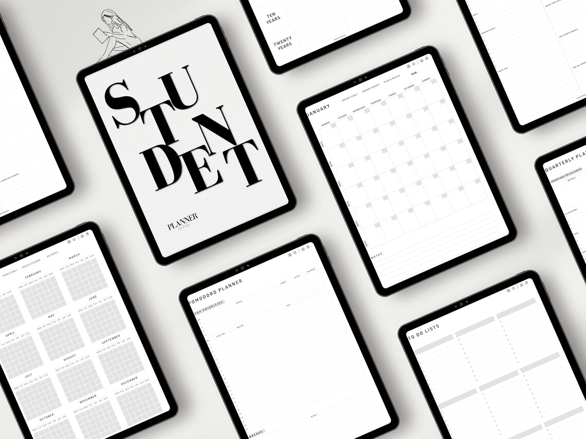 DIGITAL STUDENT Life PLANNER Organize Your School:studying - Etsy UK