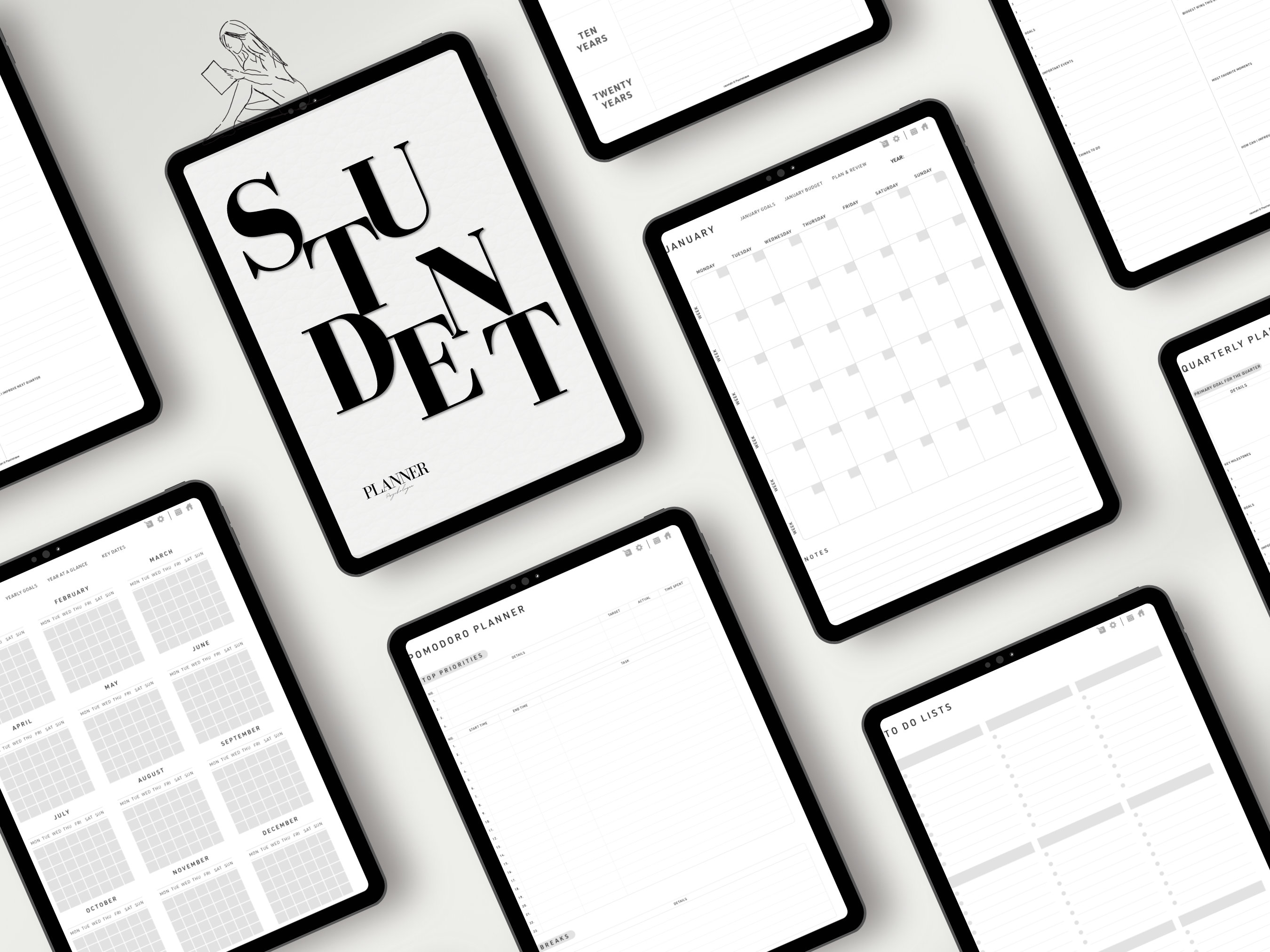 DIGITAL STUDENT Life PLANNER Organize Your School:studying - Etsy