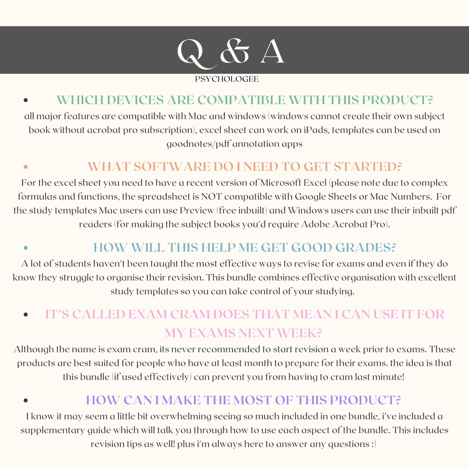 STUDY EXCEL Sheet and Fillable Pdf Study TEMPLATES Exam Cram - Etsy