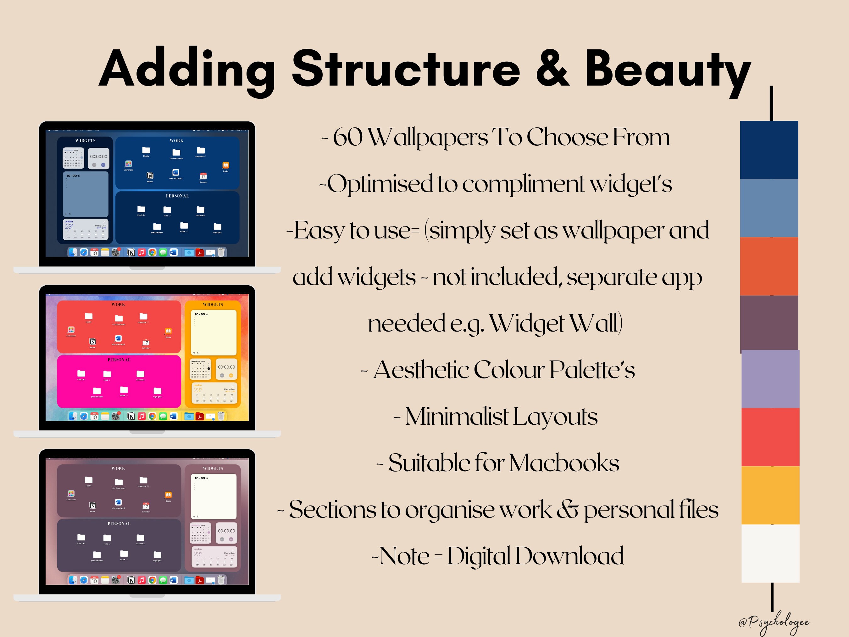 Widget-organising Wallpapers / Aesthetic Organization Wallpapers ...