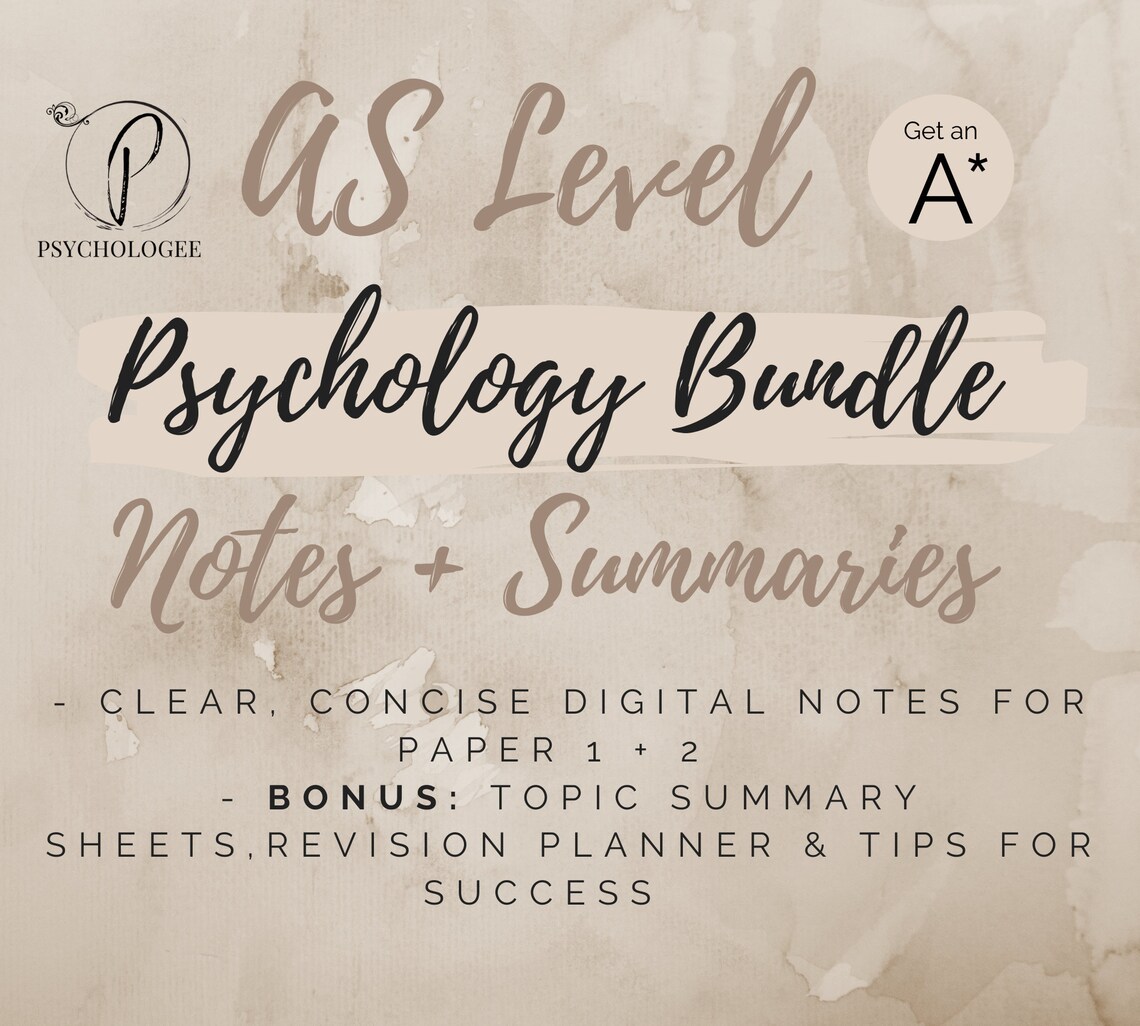 Psychology A Level Revision Notes Bundle for AQA AS Level / Year 1 ...