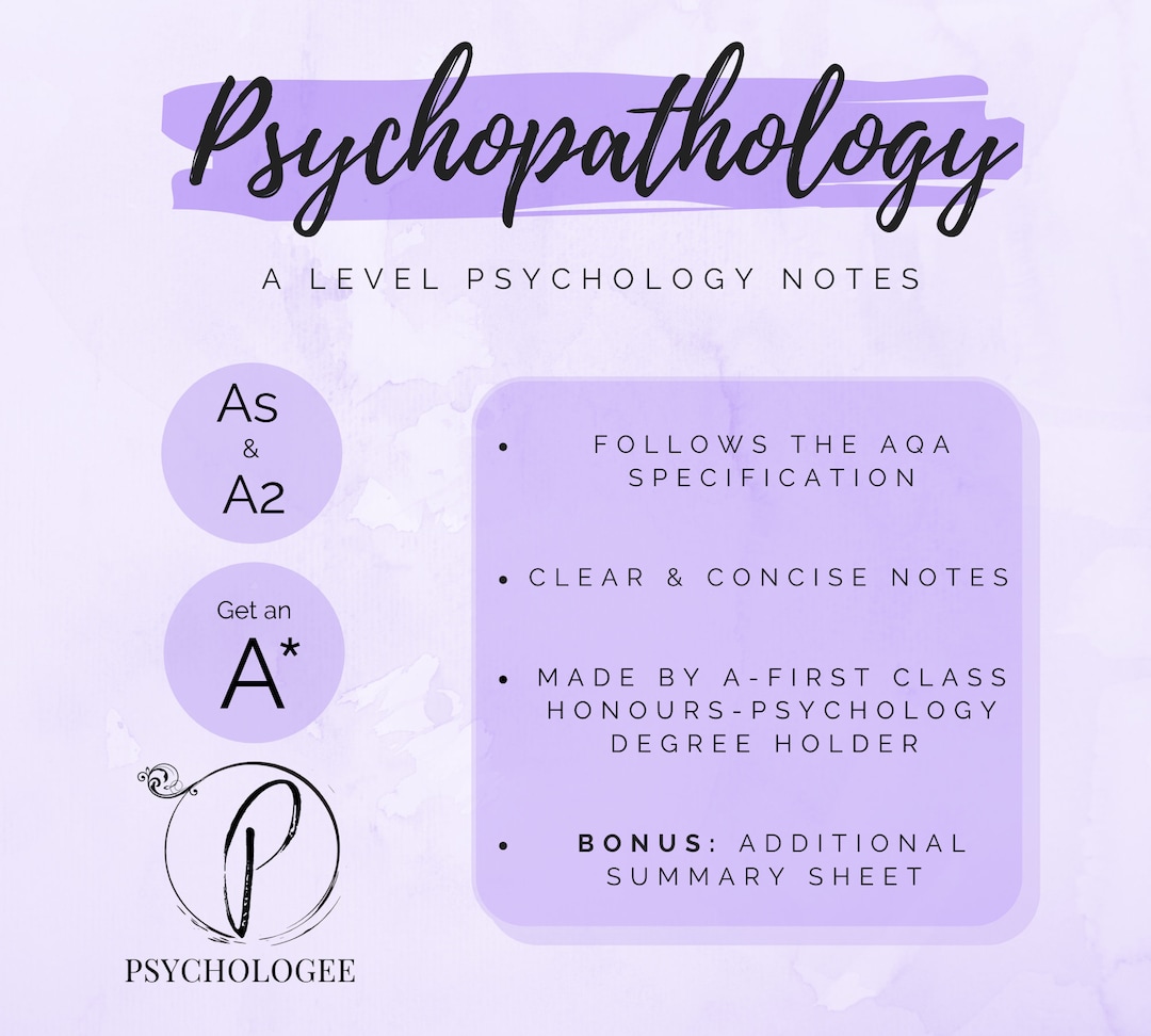 Psychopathology Psychology A Level Revision Topic Notes for AQA AS and ...