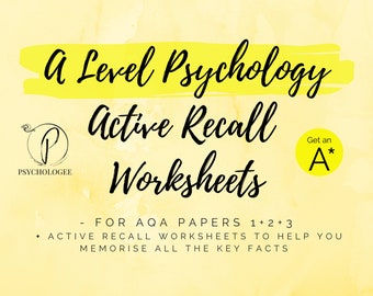 Psychology A Level Revision Notes Bundle AQA A Level Clear Concise ...