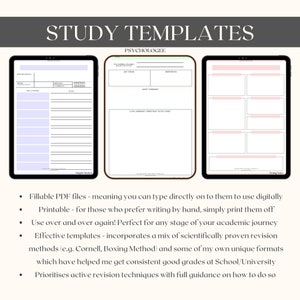 STUDY EXCEL Sheet and Fillable Pdf Study TEMPLATES Exam Cram Revision ...