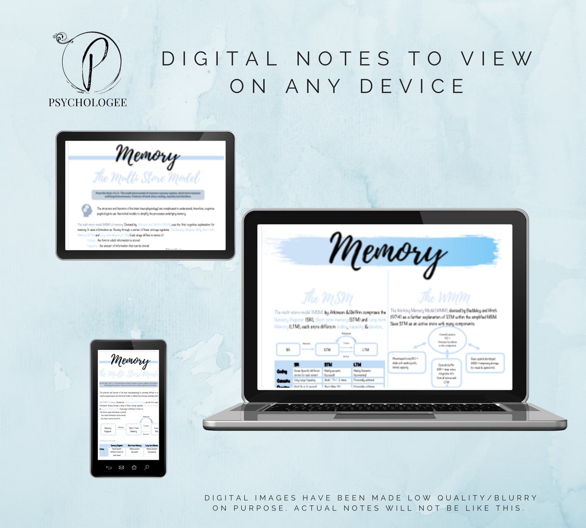 Memory Psychology A Level Revision Topic Notes for AQA AS and A2 Clear ...