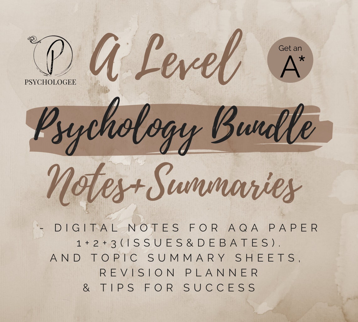 Psychology A Level Revision Notes Bundle AQA A Level Clear Concise ...