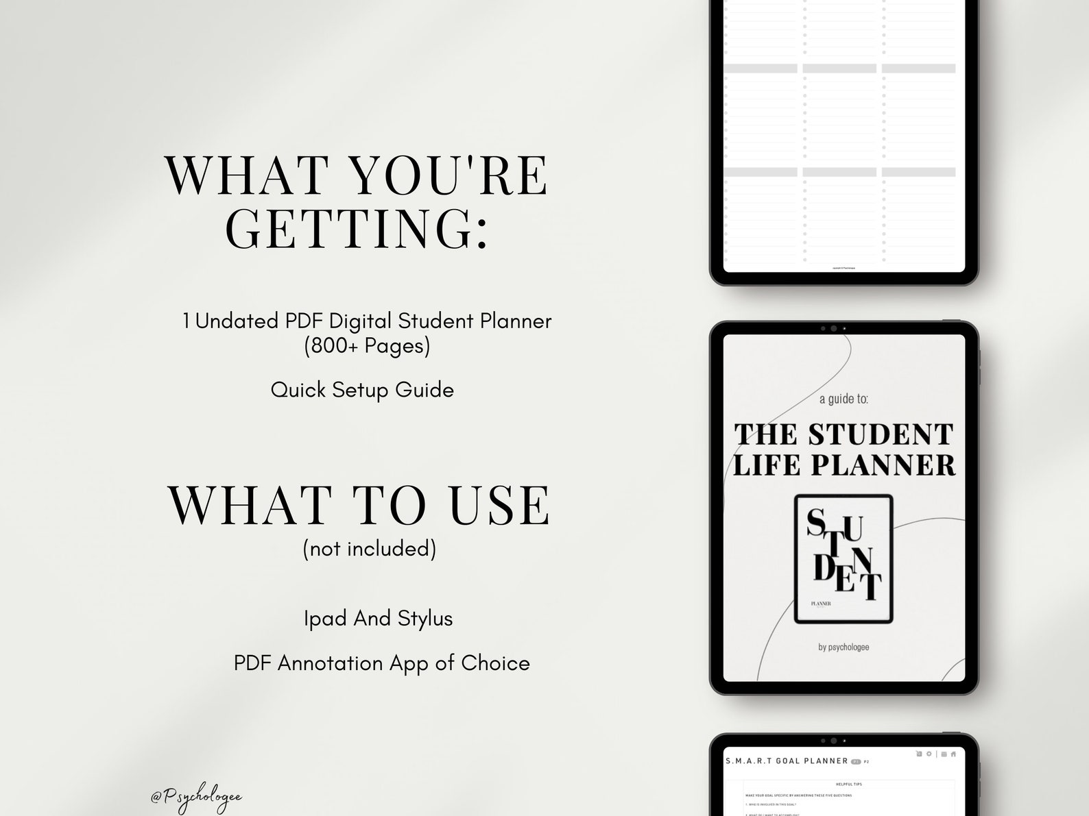 DIGITAL STUDENT Life PLANNER Organize Your School:studying - Etsy UK