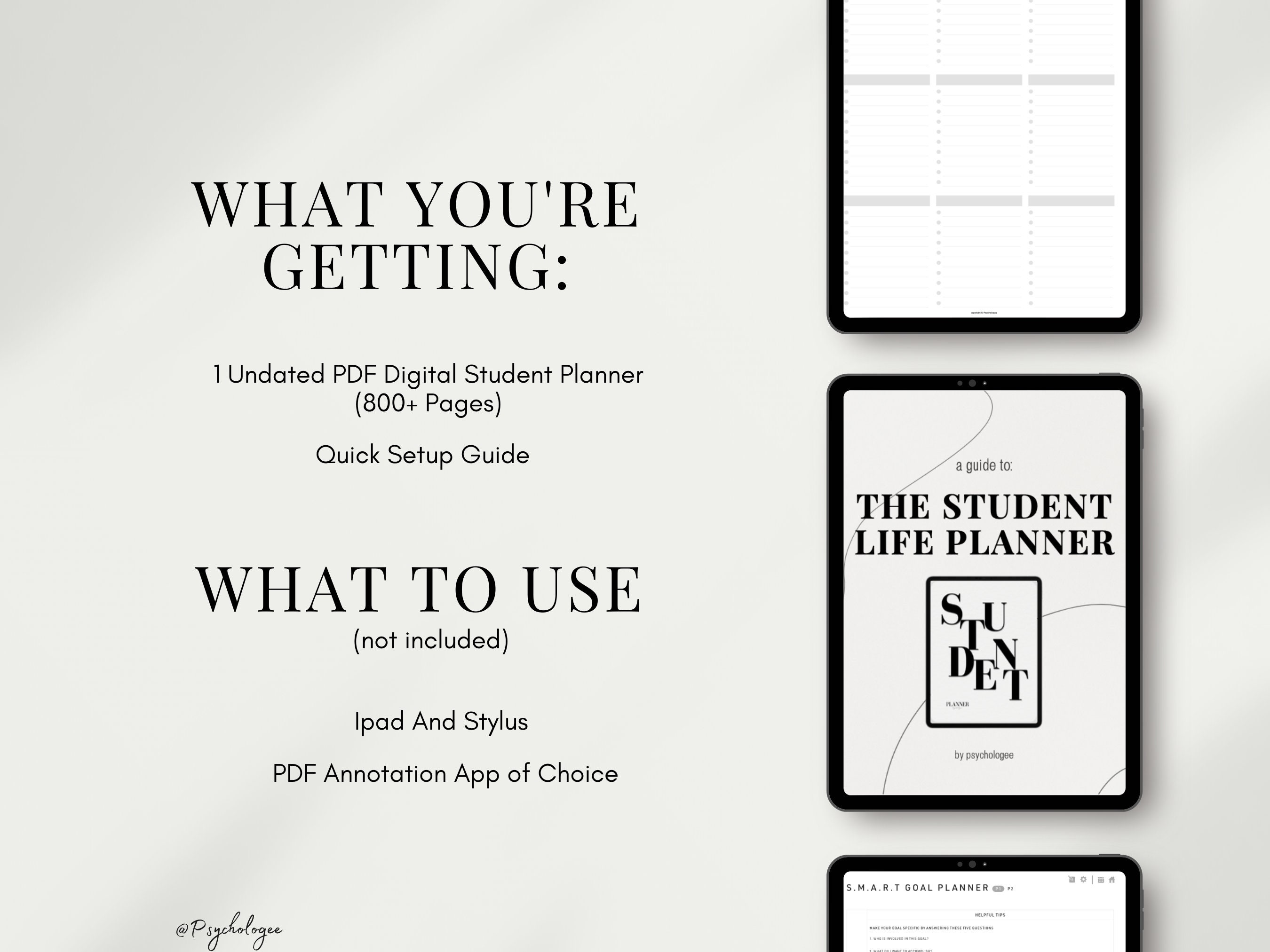DIGITAL STUDENT Life PLANNER Organize Your School:studying - Etsy